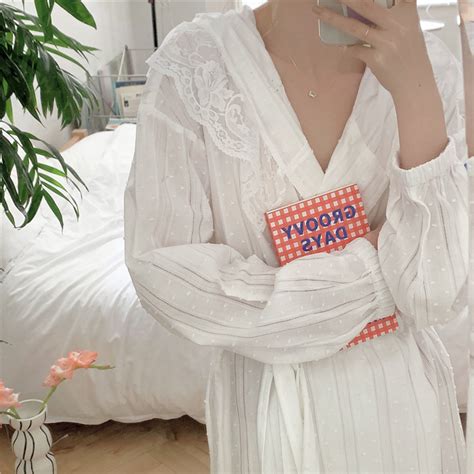 오로니 요루면 로브 가운 체크 하트 유카타 잠옷 여성 긴팔 순면 나이트 수면 가운 실내복