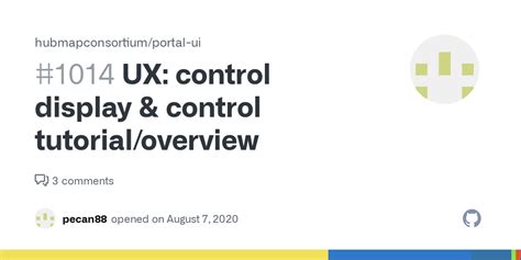 UX Control Display Control Tutorial Overview Issue Hubmapconsortium Portal Ui GitHub