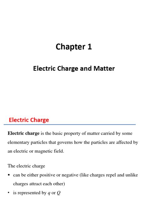 Chapter 1 Charge And Matter Pdf Electric Charge Electron