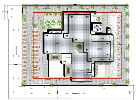 Site Top View Plan Of Commercial Centre Drawing In Dwg Autocad File Roof Shapes Centre