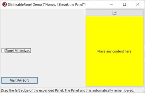 A Shrinkable Panel Demo