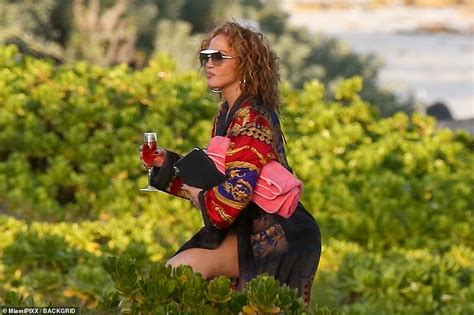 Jennifer Lopez 51 Sizzles In Itty Bitty Red Bikini With Custom Jlo Robe During Trip To