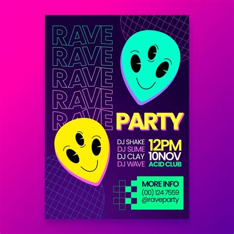 Free Vector Realistic Rave Sticker Design