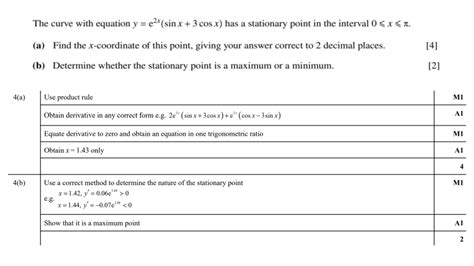 Trigonometric Functions Differentiation Past Paper Questions For Cambridge 9709 A Level