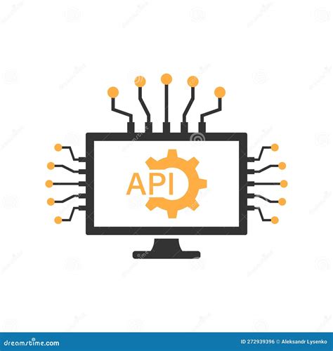 api icon in flat style software integration vector illustration on