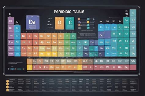 Interactive Periodic Table On A Touchscreen Display Vector Illustration In Flat Style Premium