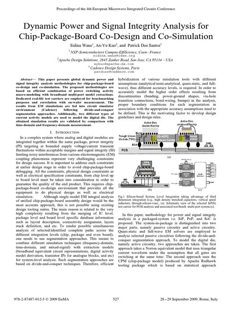 Dynamic Power And Signal Integrity Analysis For Chip Package Board Co