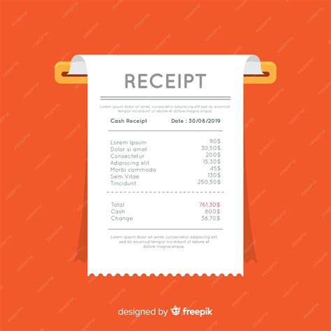 Plantilla De Recibo De Pago Con Diseño Plano Vector Premium