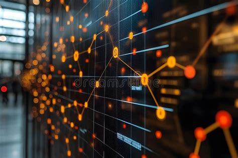 Futuristic Data Network Visualization With Dynamic Technology Elements