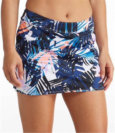 Womens New Currents Swimwear Ruched Swim Skort Print At Ll Bean