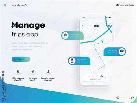 trendy infographic of city map navigation mobile app interface concept