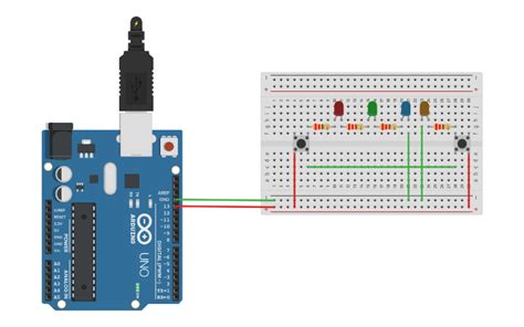 Circuit Design Series Connection With Pushbutton And Arduino Board