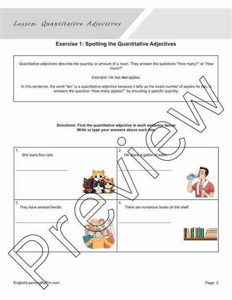 Quantitative Adjectives Lesson Editable Fillable Printable Pdf Englishlearningbypro