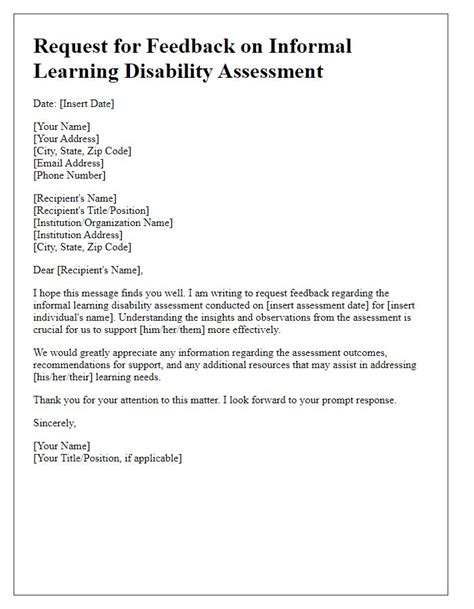 Letter Template For Learning Disability Assessment Request Free Samples In Pdf Letterin