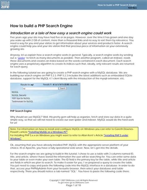 Build Php Search Engine Pdf