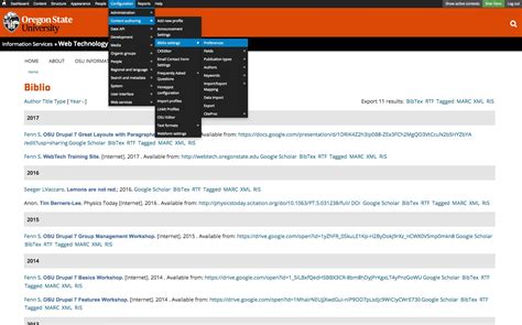 General OSU Drupal 7 Web Technology Training Oregon State University