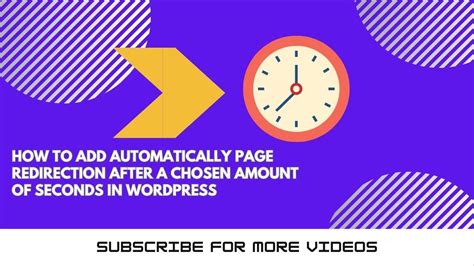 How To Add Automatically Page Redirection After A Chosen Amount Of Seconds In Wordpress Youtube