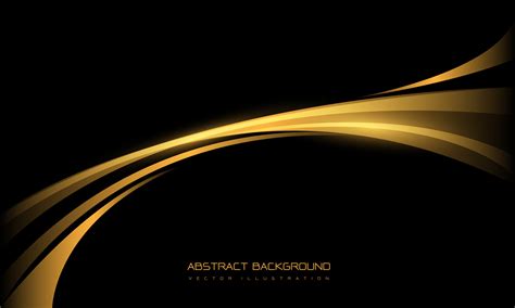 Abstract Gold Curve Motion Dynamic On Black Blank Space Design Modern