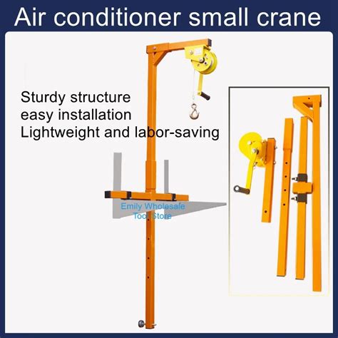 에어컨 외부 기계 크레인 수리 리프트 브래킷 휴대용 리프팅 기계 핸드 크랭크 소형 크레인 리프팅 브래킷 Aliexpress