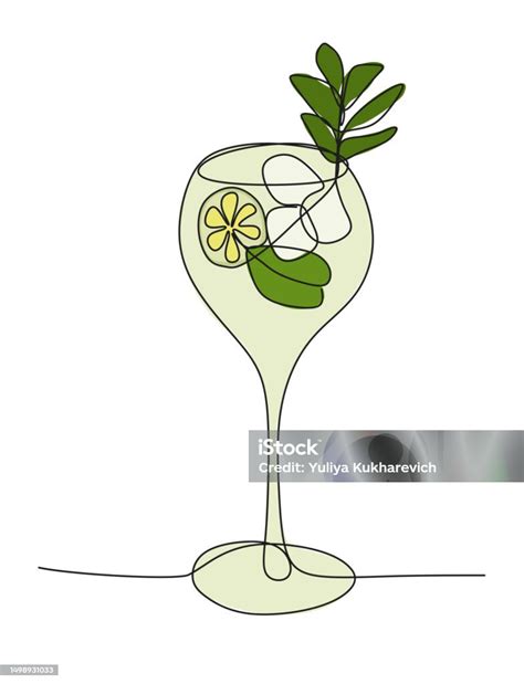 모히토 한 줄 벡터 그리기 연속 라인 라임과 얼음 조각으로 음료를 분리하십시오 디자인 아트 티셔츠 인쇄 바 또는 레스토랑 라벨 엽서 파티 포스터를 위한 손으로 그린 아이콘