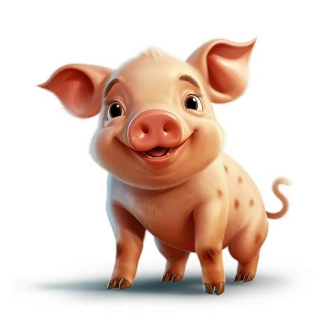 Premium Photo Cartoon Pig With Big Ears And A Big Nose Generative Ai