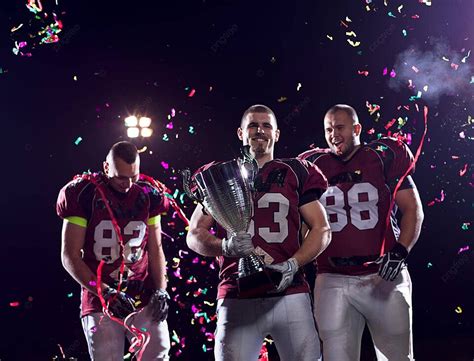 American Football Team Celebrating Victory Competition People Teamwork