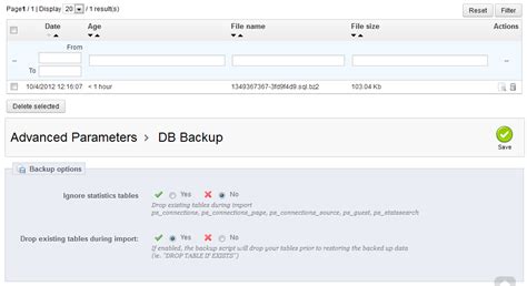 Creating A Database Backup In Prestashop 15 Inmotion Hosting