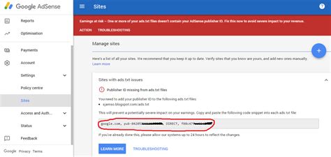 Adsense Publisher Id How To Fix Adstxt Issue Not Containing Your Adsense Publisher Id If Your