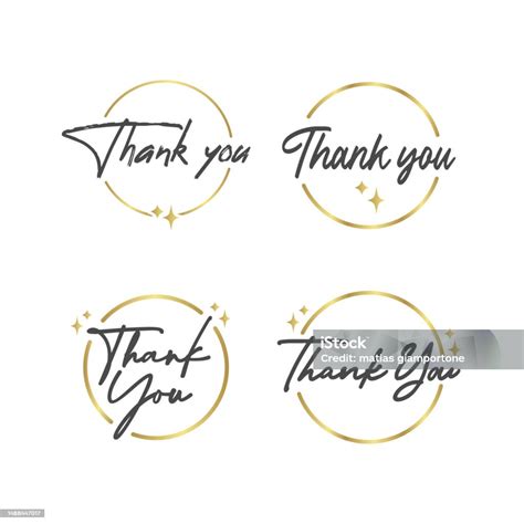 감사합니다 메시지입니다 아름 다운 인사말 서예 텍스트입니다 황금색 원형 프레임이 있는 손으로 쓴 현대적인 글자 감사에 대한 스톡 벡터 아트 및 기타 이미지 Istock