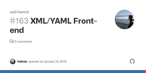 XML YAML Front End Issue Ros Launch GitHub