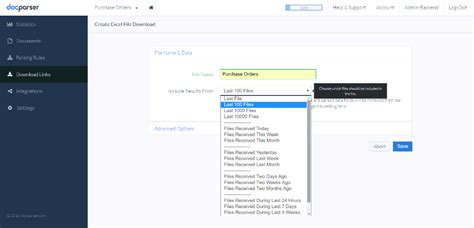 Can I Control What Data Is Included In An Excel Or Csv Download Link Docparser