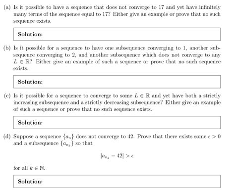 Solved A Is It Possible To Have A Sequence That Does Not