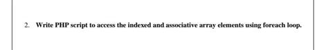 Solved 2 Write Php Script To Access The Indexed And