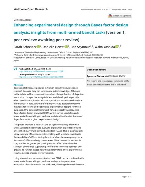 Pdf Enhancing Experimental Design Through Bayes Factor Design Analysis Insights From Multi
