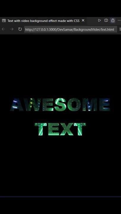 Text With Video Background Effect Made With Html Css Developersamarsekhar Visualeditor Clipr