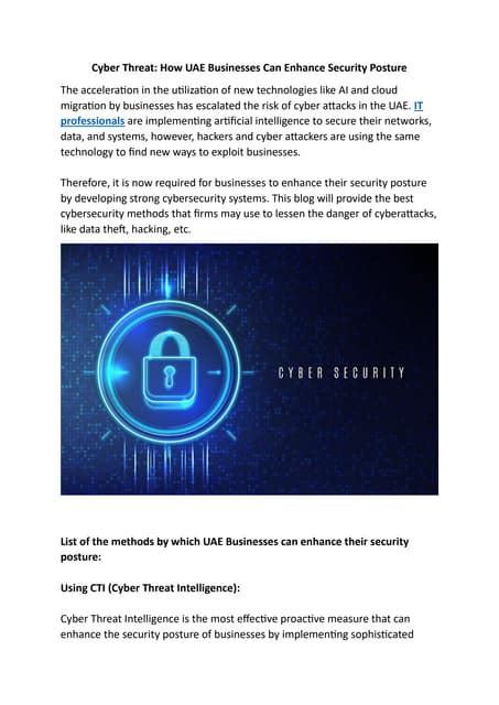 Cyber Threat How Uae Businesses Can Enhance Security Posture Pdf