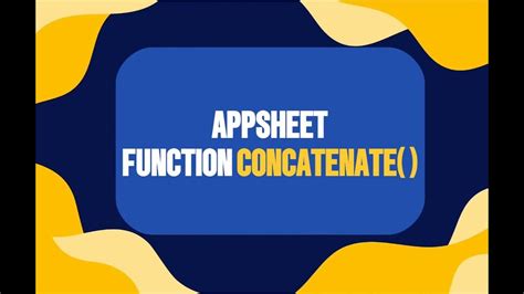 Cara Menggunakan Fungsi Concatenate Di Appsheet Youtube