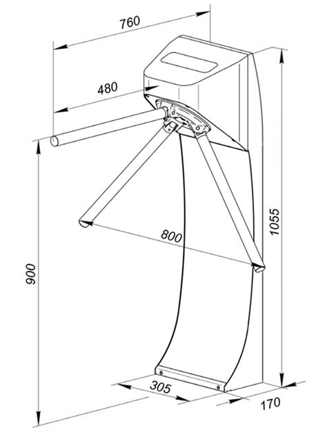 QR Code Tripod Turnstile Half Height Tripod Turnstile With Bar Code Reader And Card Reader