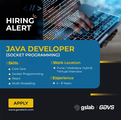 corejava socketprogramming react pune vadodara hybridjobs gslabigavs gs lab