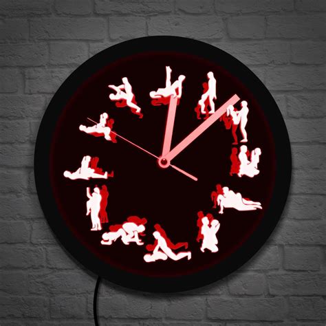 Cheap Kamasutra Led Neon Light Sign Wall Clock Sex Positions Luminous