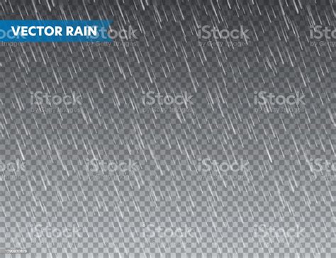 투명 한 배경에 현실적인 비 질감 강우량 물 방울 효과 가을 젖은 비오는 날 벡터 일러스트레이션 비에 대한 스톡 벡터 아트 및 기타 이미지 Istock