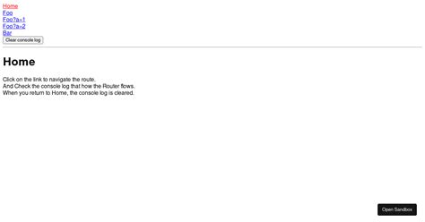 Router Flow Codesandbox