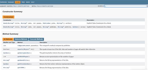 solved method summarypublic class book extends object