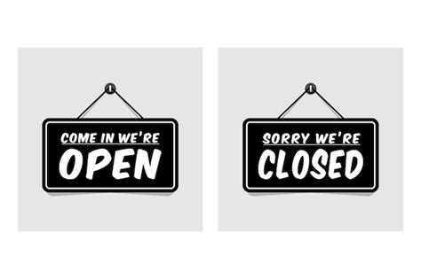 Premium Vector Open And Closed Signs Store Information Vector Design