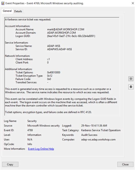 Windows Event Id 4769 A Kerberos Service Ticket Was Requested Adaudit Plus