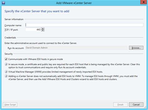 Integrating Vmware Vcenter Esx Hosts And Clusters With Virtual Machine Manager Vmm