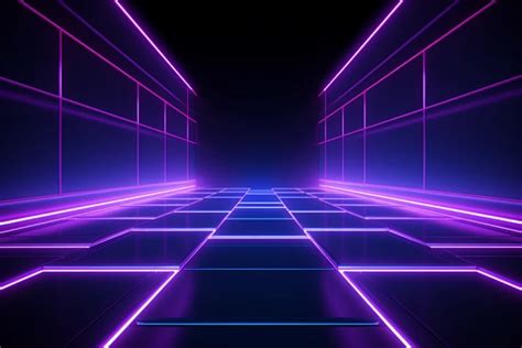 炫酷灯光科技感霓虹灯背景图 花瓣网