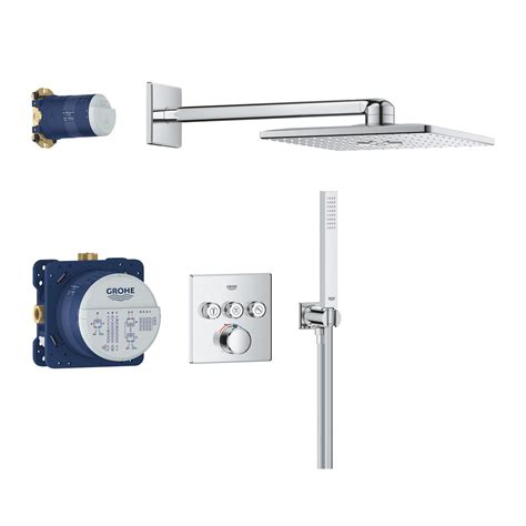 Smartcontrol Concealed Shower System With Rainshower Smartactive 310 Cube Grohe
