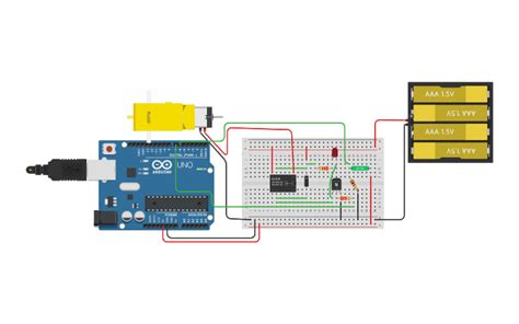 Circuit Design Control Motor Using Relay Tinkercad