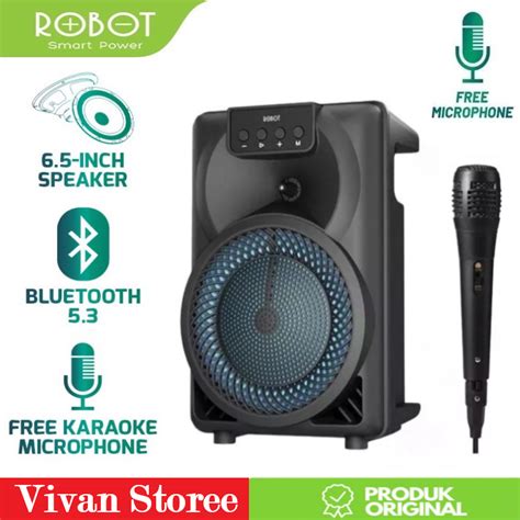Jual Robot Rb350 Speaker Karaoke Bluetooth 5 3 With Microphone Rgb 6 5 Inch Garansi Original